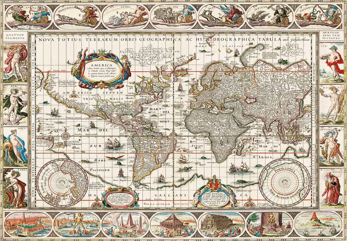 World Map of 1635–1649 by Jan Aertse van den Ende – Mosaic Puzzles